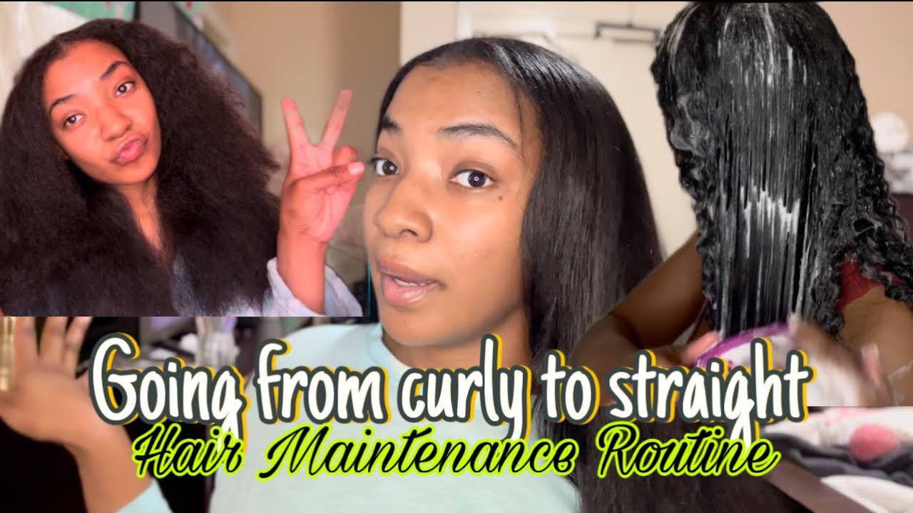 GOING FROM CURLY TO STRAIGHT HAIR START TO FINISH | WASH AND BLOW DRY ...