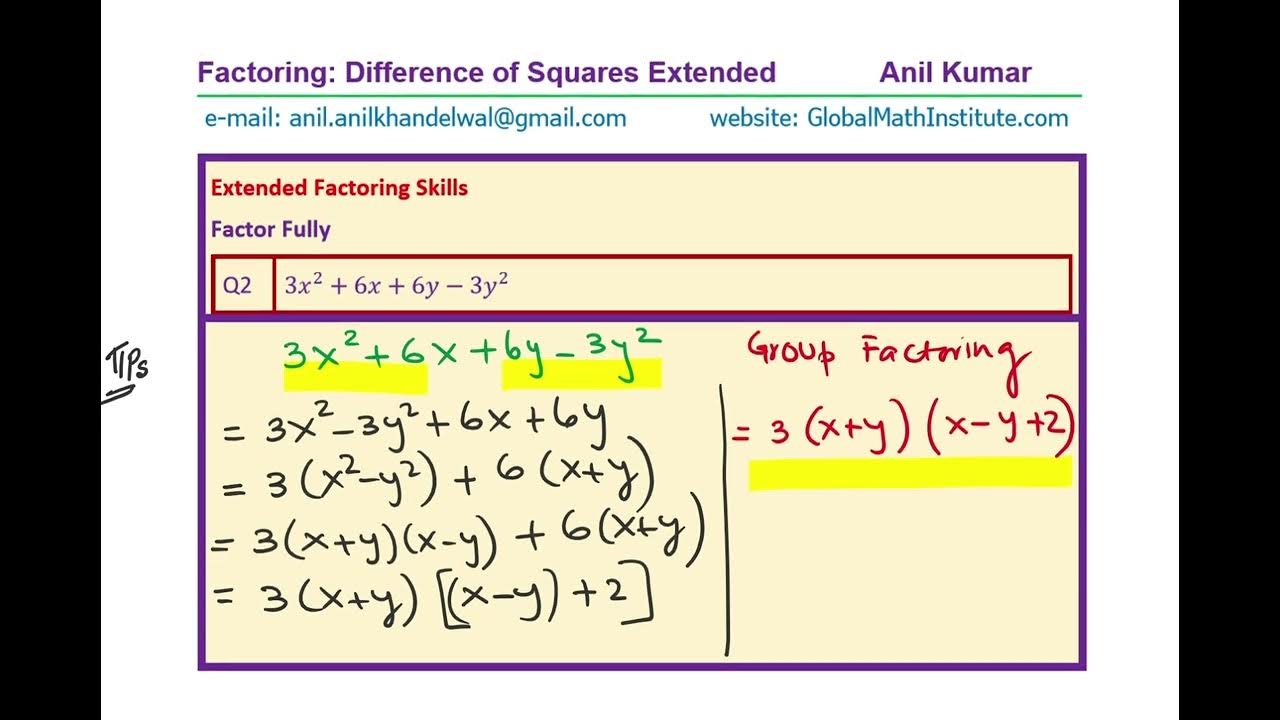 Factor Quadratic Polynomial with 4 Terms Using Different Strategies ...