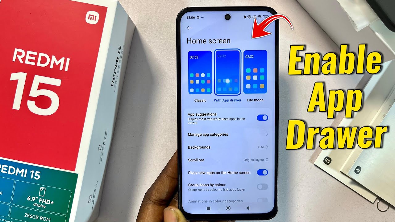 Redmi 15: How to Enable App Drawer! - YouTube