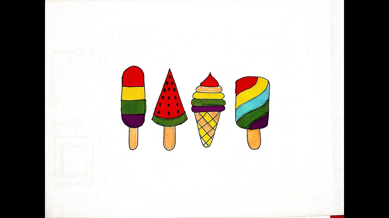 How to Draw Ice Cream Popsicle - YouTube