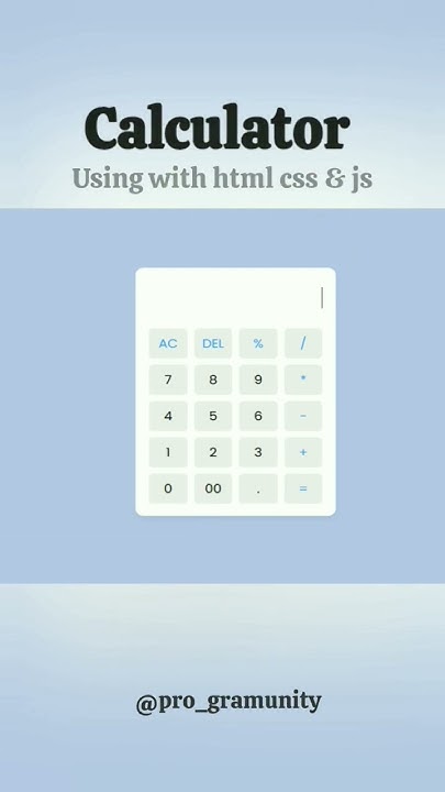 Calculator Using With Html Css Andjs Coding Python Programming 9606