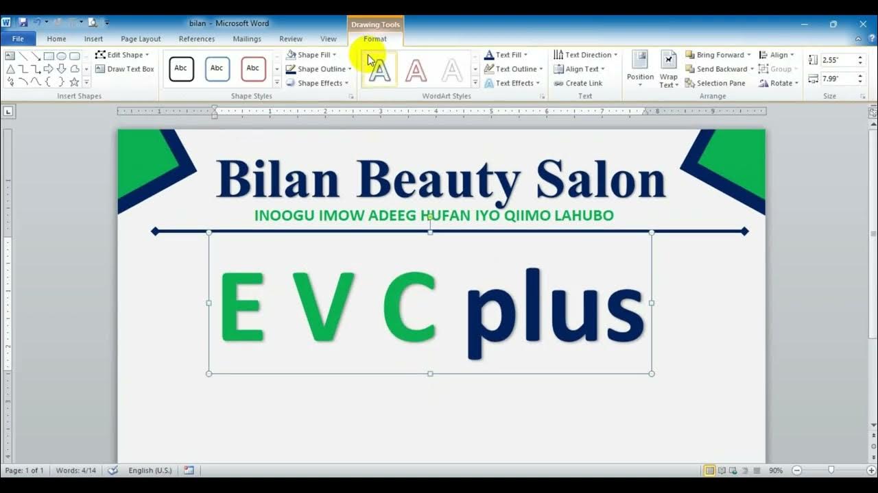 Sameenta warqada Evc plus-ka | ms word tutorial | Eng. cawaale mukhtaar ...