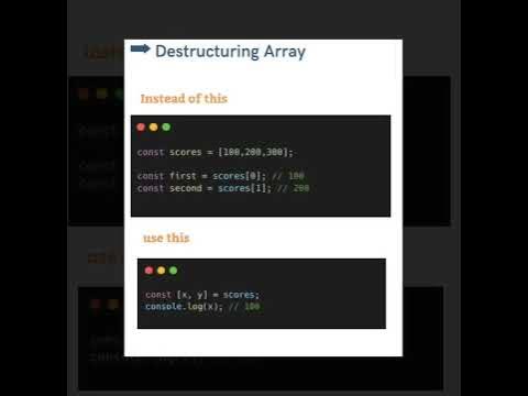 Destruct tricks and methods we can use in JavaScript #javascriptcoding #backenddeveloper # ...