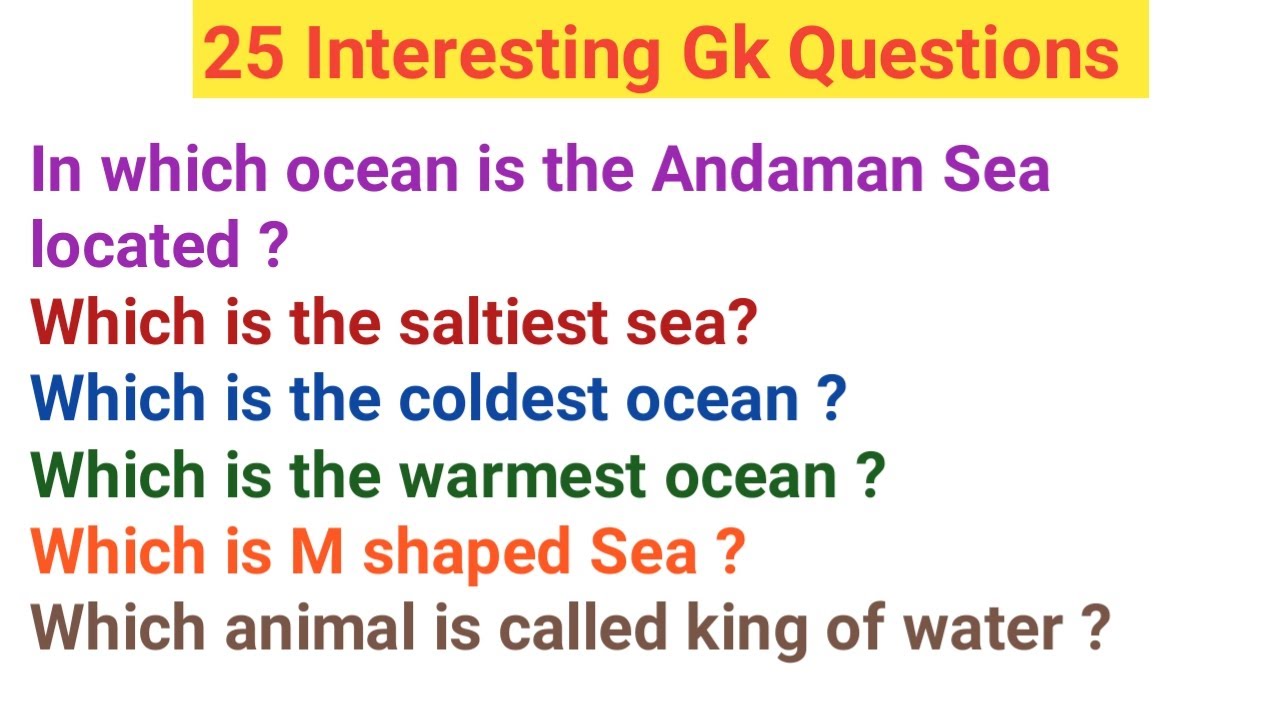 25 Most Interesting General knowledge question and answers | Gk videos ...