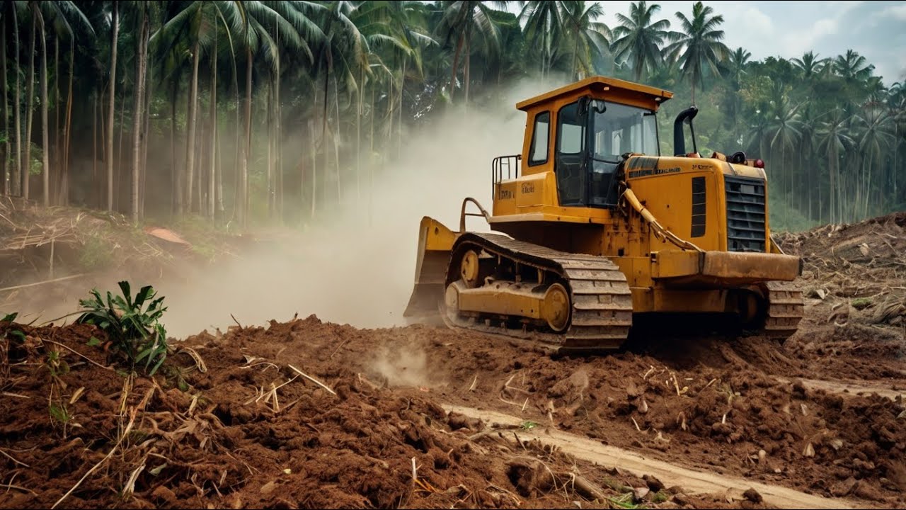 Extreme Bulldozer Action! Clearing Forests & Shaping Land for Palm ...