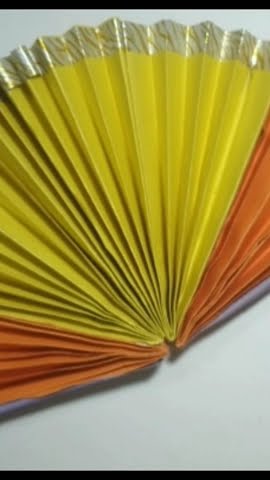 paper hand make hand fan#hand fan#colour han fan - YouTube