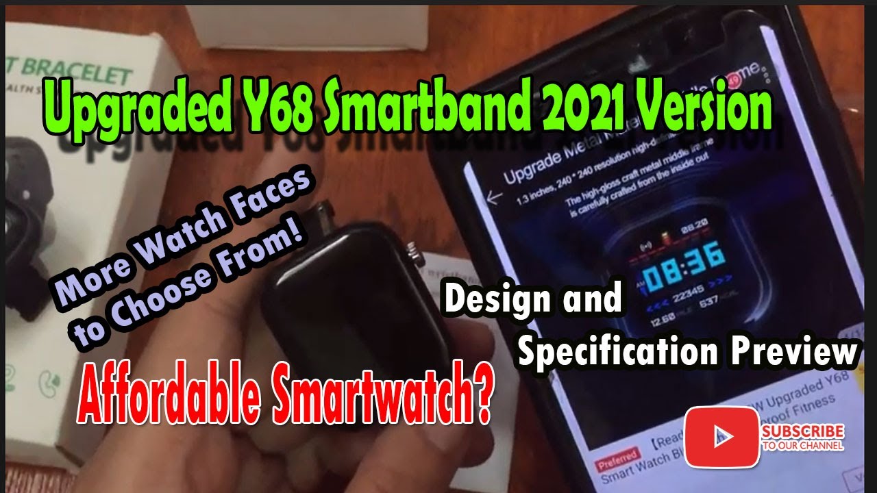 Upgraded Y68 Smartwatch - Design and Specification Preview - YouTube