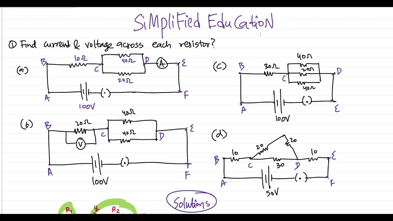 How to Solve Electrical Circuit Problems ? for Class X Electricity Physics part1 - YouTube
