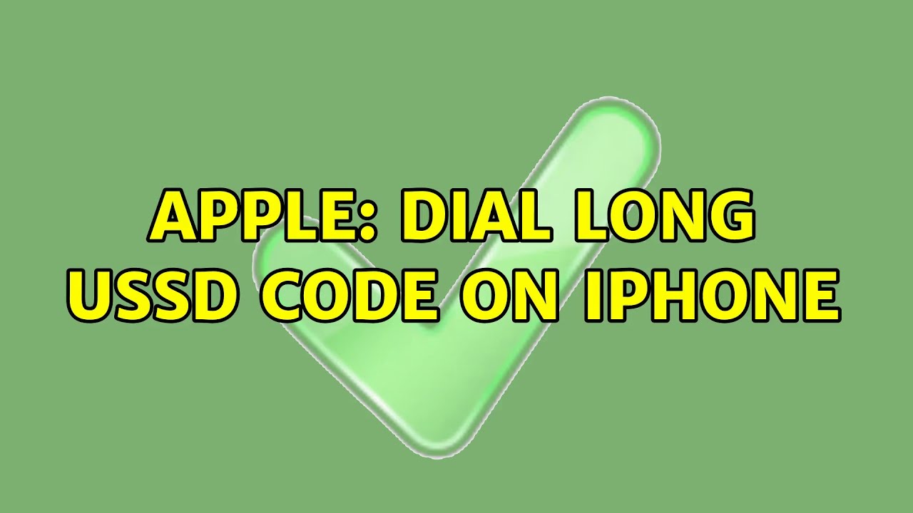 Apple: Dial long USSD code on iPhone - YouTube