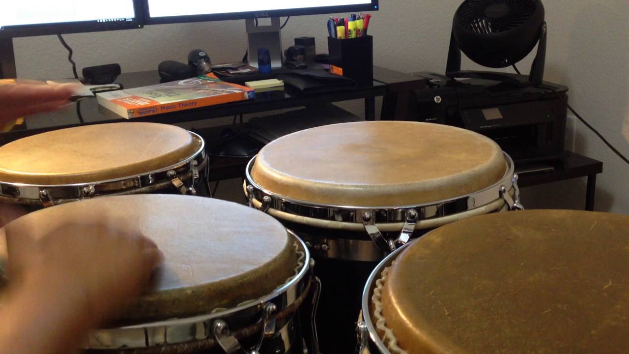 Rudy on 4 congas --- Chachlokuafun with improvisation - YouTube