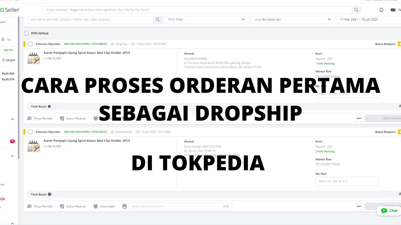 Cara Proses Orderan Tokopedia Sebagai Dropship 2021 - YouTube