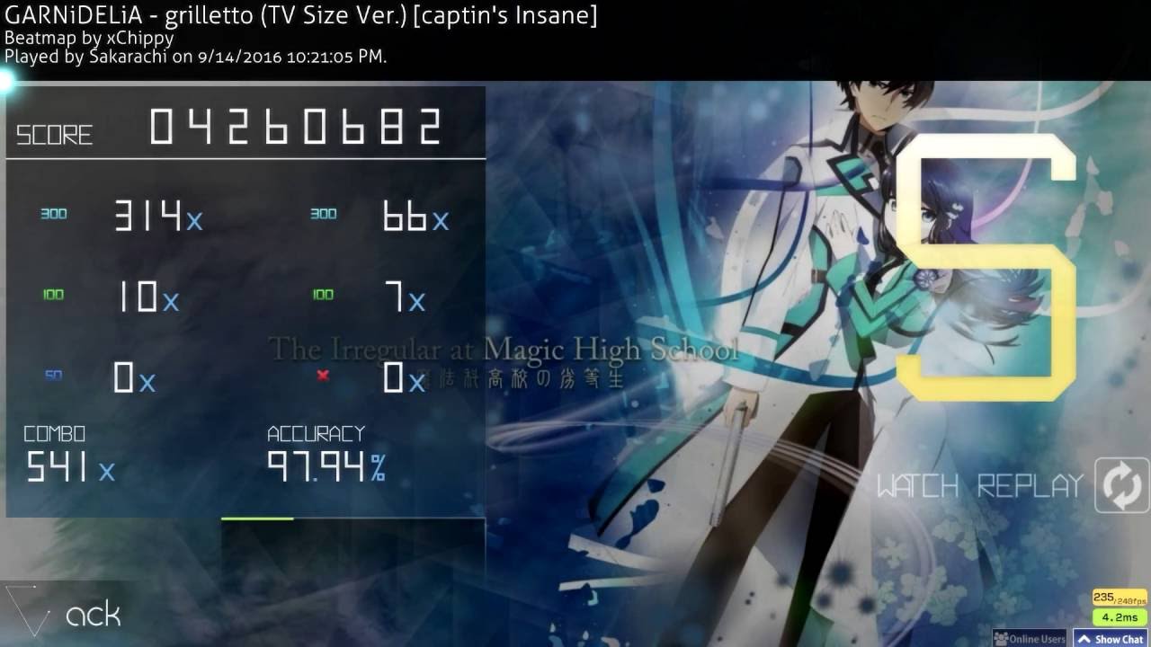osu! GARNiDELiA - Grilletto (TV Size Version) [Captin's Insane] - YouTube