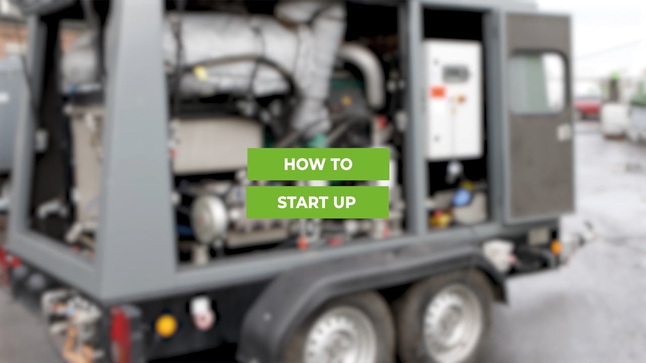 WOMA Water Jetting Trailer Unit - Start Up - YouTube