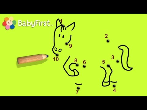 HORSE | Learn Animals for Toddlers | Connect the Dots | BabyFirst TV