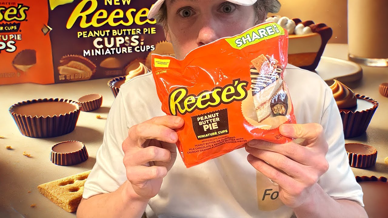 🥧 NEW Reese’s PEANUT BUTTER PIE CUPS Review! Too Sweet or Too Good?! 🍫🔥 ...