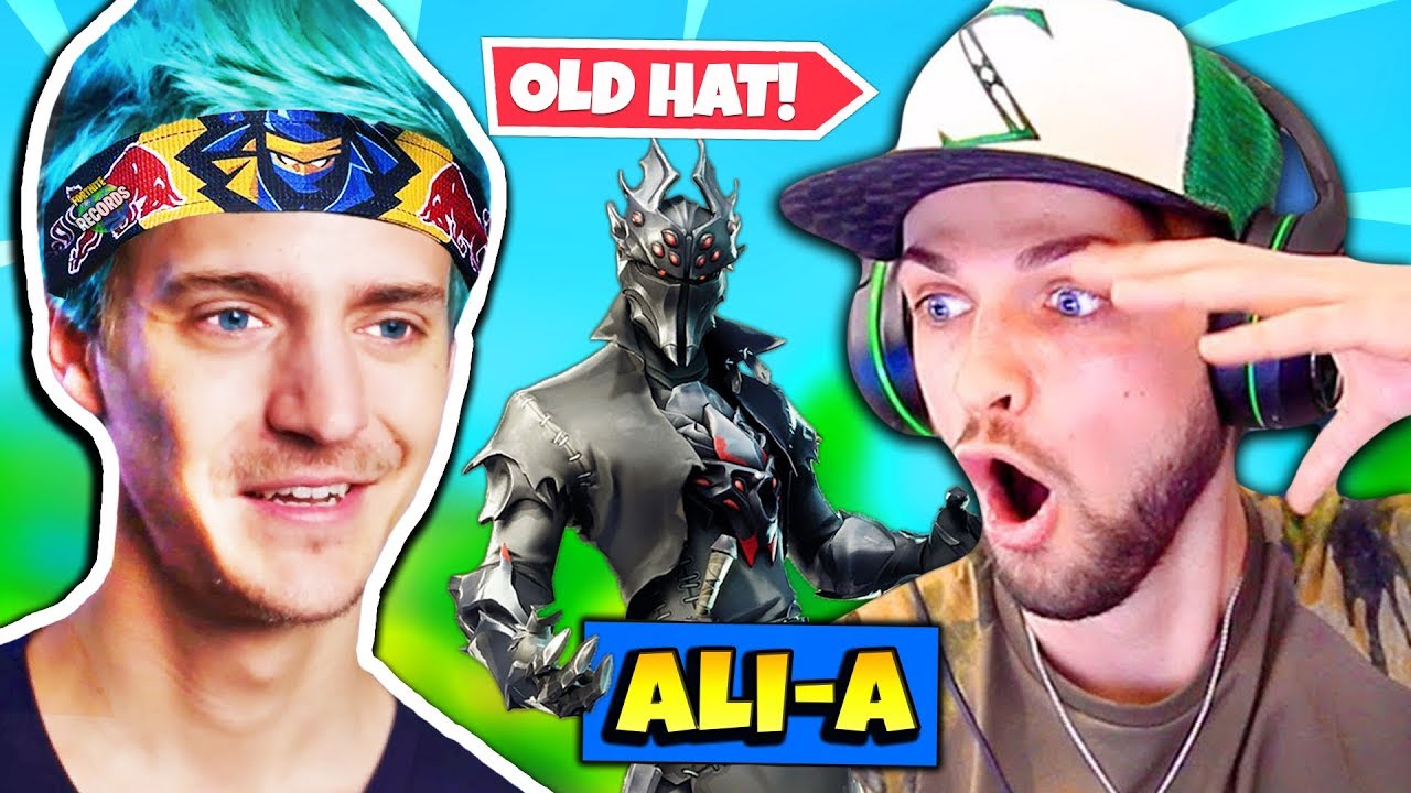 Ninja Reacts To Ali-A Clickbait using NEW Spider Knight Skin | Fortnite ...