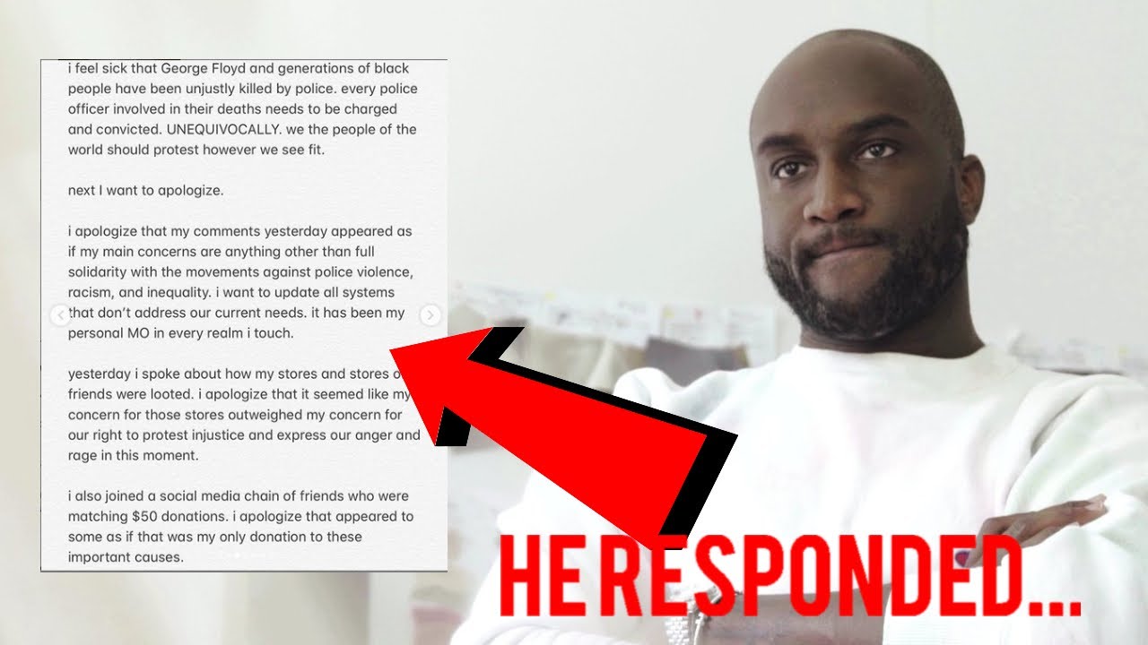 Owner of OFF WHITE Releases statement on $50 donation controversy ...