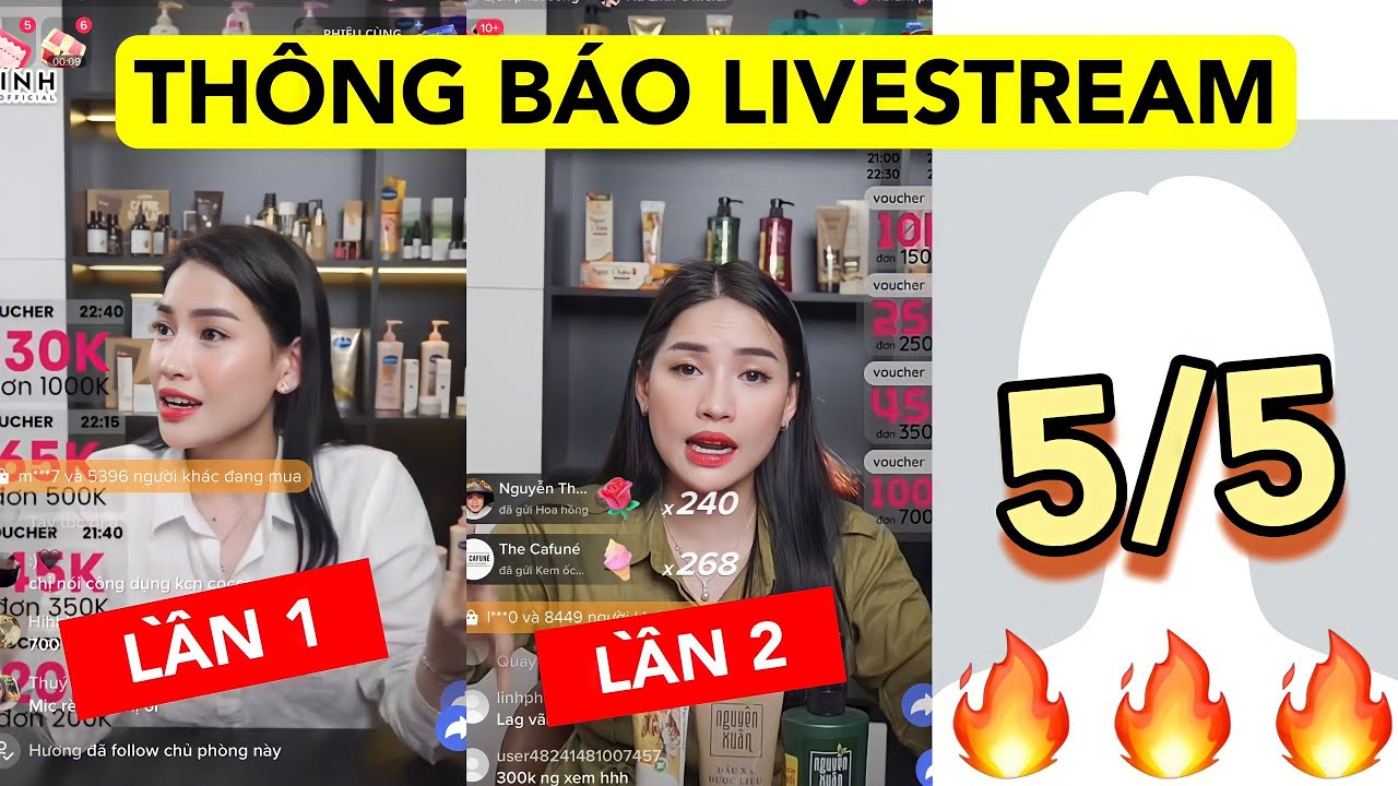 THÔNG BÁO LIVESTREAM TIKTOK LẦN 3 | BOM TẤN 5/5 MEGA SALE! Ha Linh ...