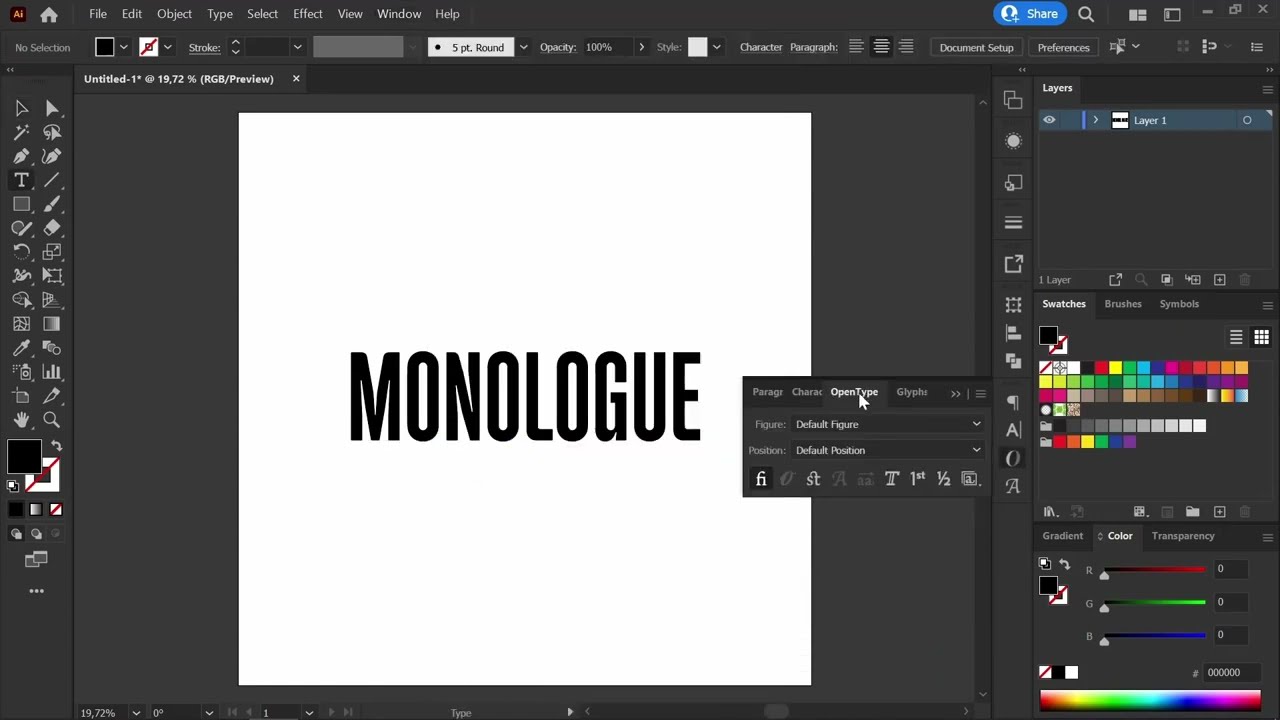 How to use Opentype Features in Adobe Illustrator - YouTube