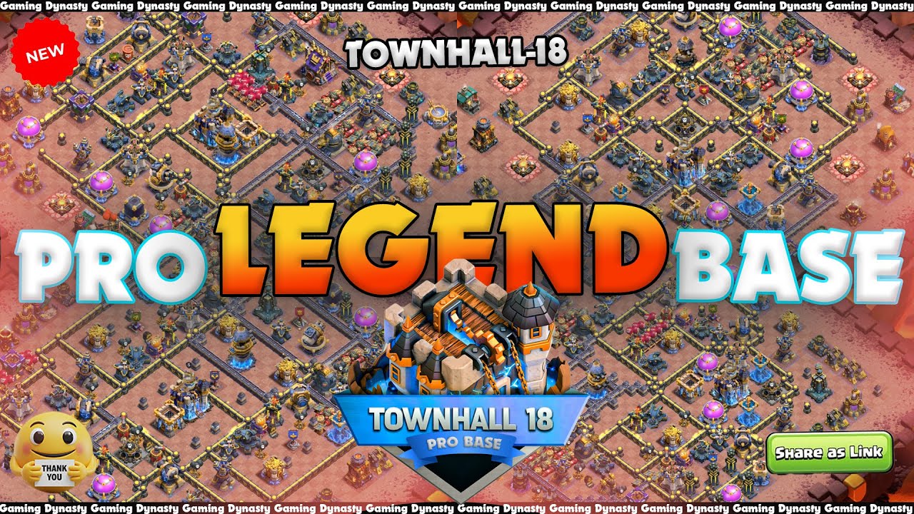 6000+ TROPHY TH18 LEGEND LEAGUE BASE | TOWN HALL 18 NEW LEGEND BASE ...