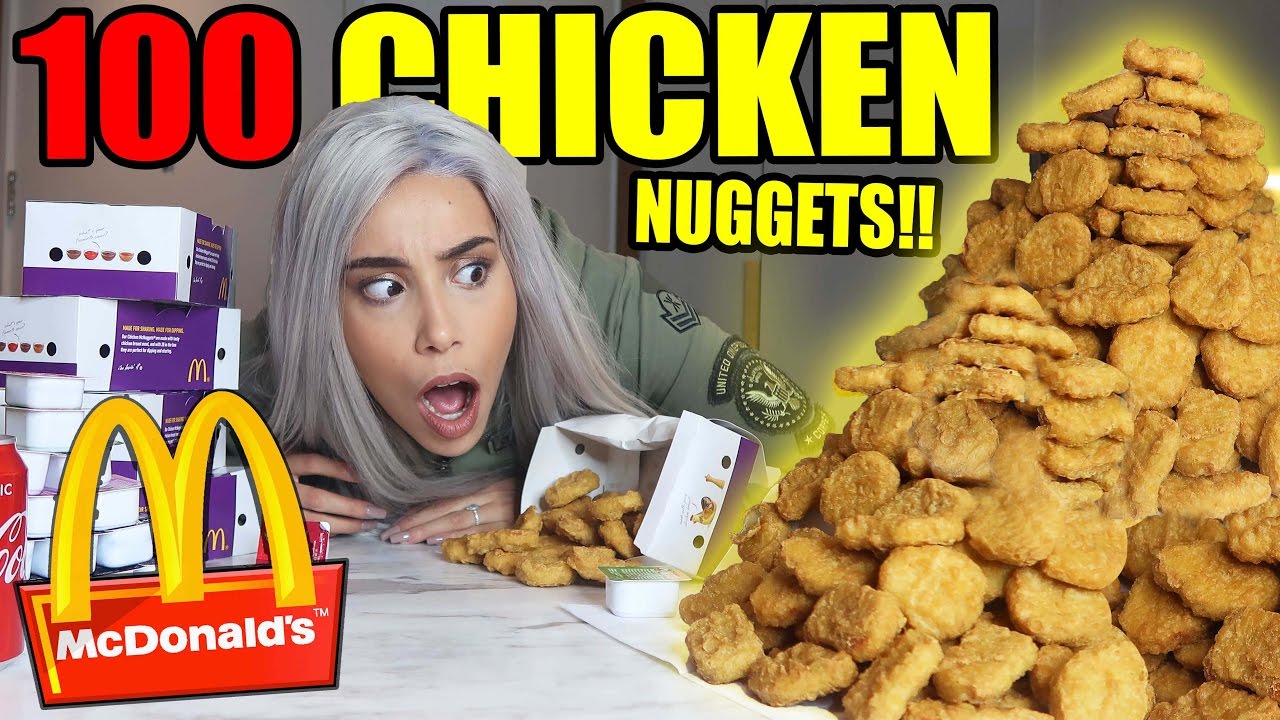 EXTREME 100 CHICKEN NUGGET CHALLENGE!! - YouTube