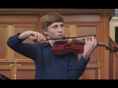 Young Simon Purdy (13) plays Johan Svendsen's Romance - YouTube