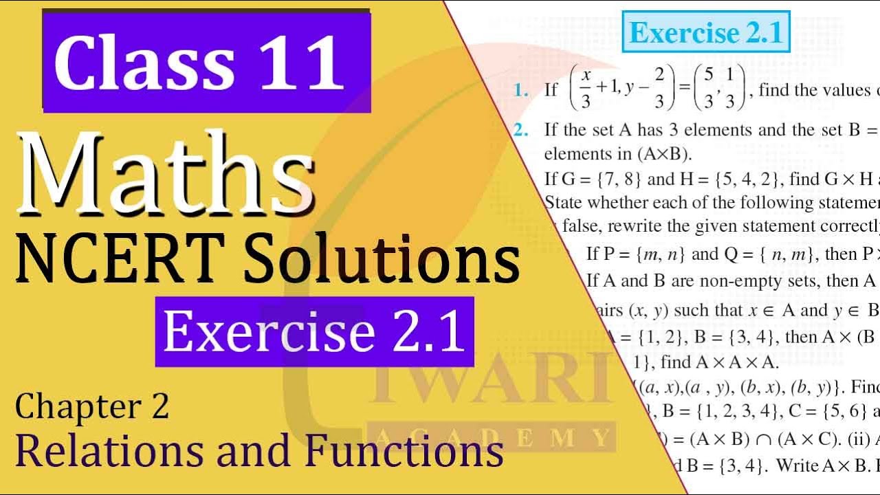 NCERT Solutions for Class 11 Maths Chapter 2 Exercise 2.1 - YouTube