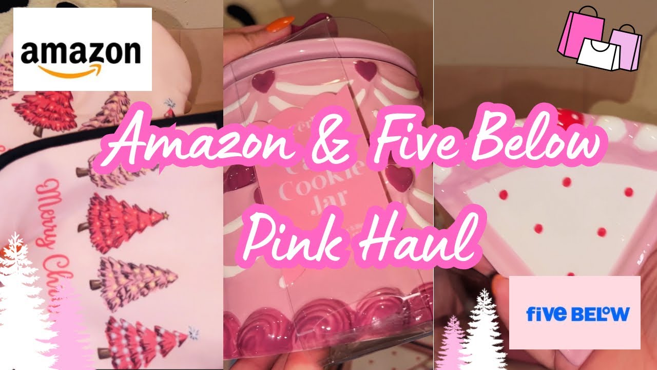 Amazon & Five Below pink haul 2024 🛍️🎄🎀 | Christmas and Viral Pink ...