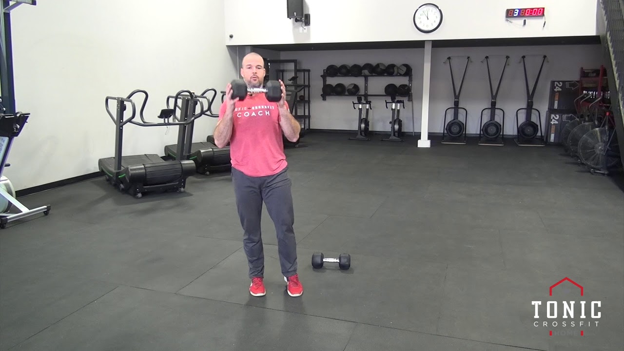 DB crush grip Push press - Tonic CrossFit - YouTube