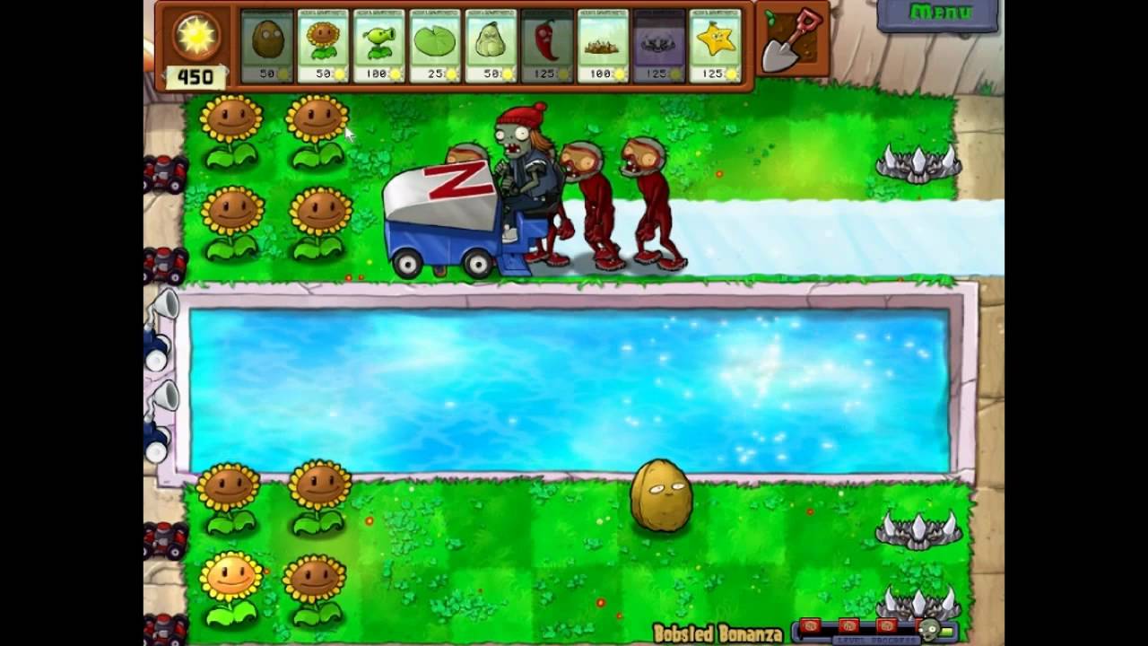 Plants vs Zombies: Bobsled Bonanza Minigame no.13 - YouTube