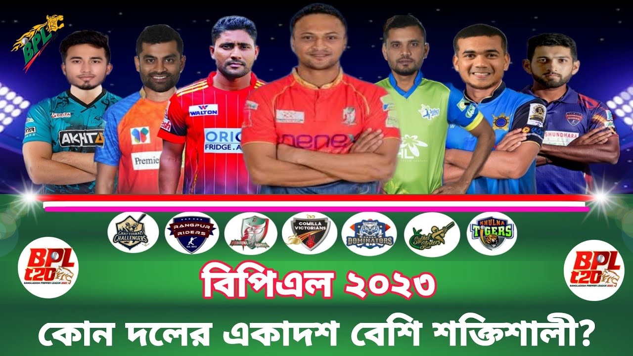 Bpl 2023 কোন দলের একাদশ শক্তিশালী। Bpl 2023 all teams playing 11 ...