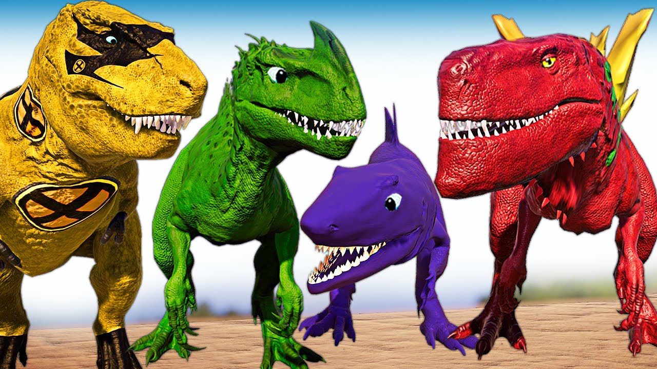 Wolverine SHARK T-REX Vs Venom REXY & Spinosaurus Indoraptor Jurassic ...