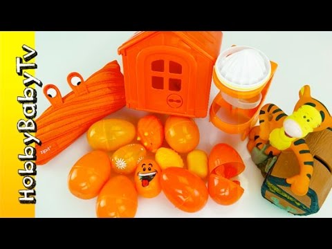 Disney Treasure Surprise Eggs! Learn Color ORANGE Lesson 2 by ...