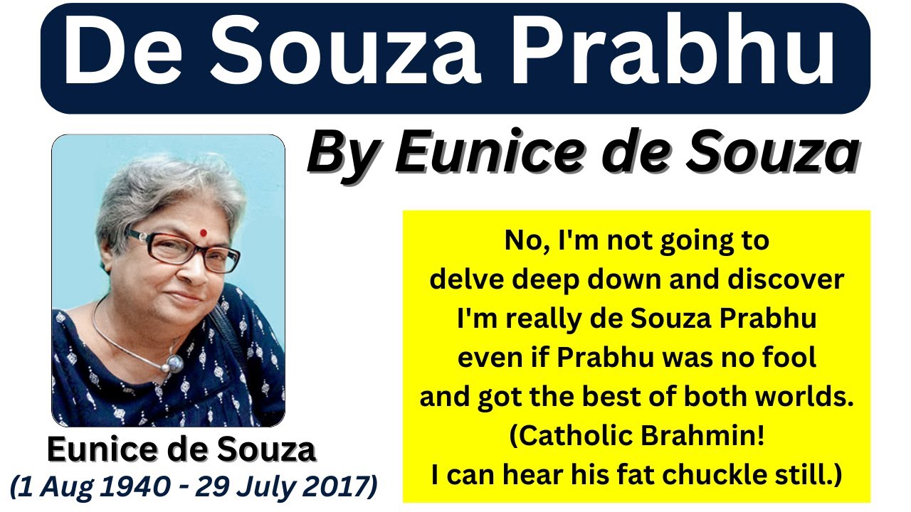 De Souza Prabhu by Eunice De Souza Poem Explanation - YouTube