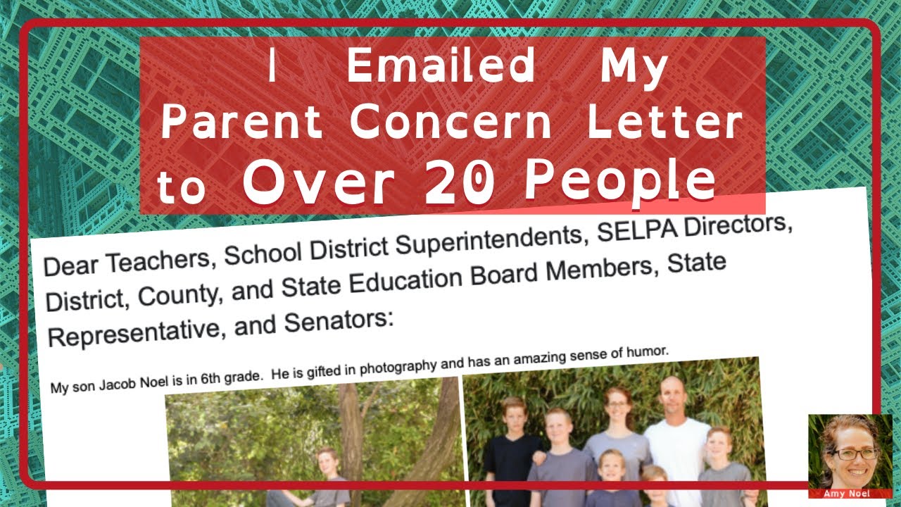 Parent Concern Letter Sent to Over 20 People! - YouTube