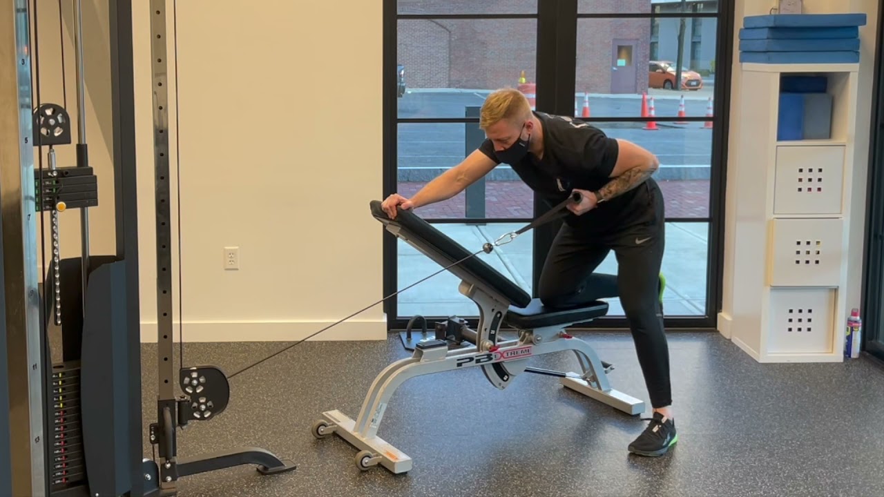 3 point bench supported unilateral cable row - YouTube