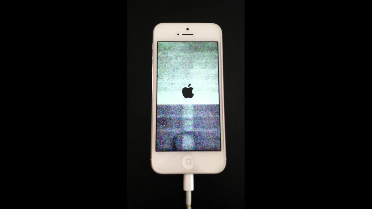 Iphone 5 reboot loop horizontal lines - YouTube