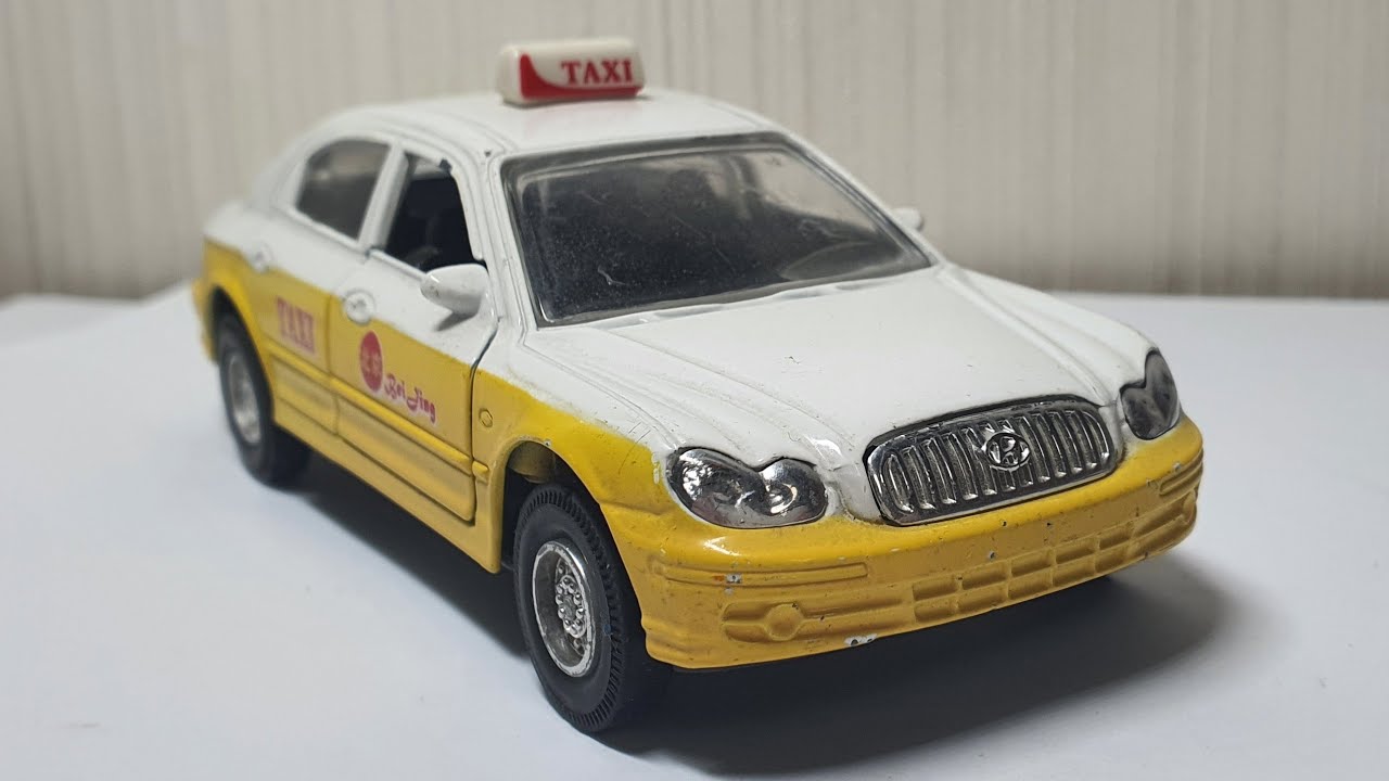[1:38 다이캐스트] - 베스트완구 2001 현대 뉴EF쏘나타 택시 국산미니카 - YouTube