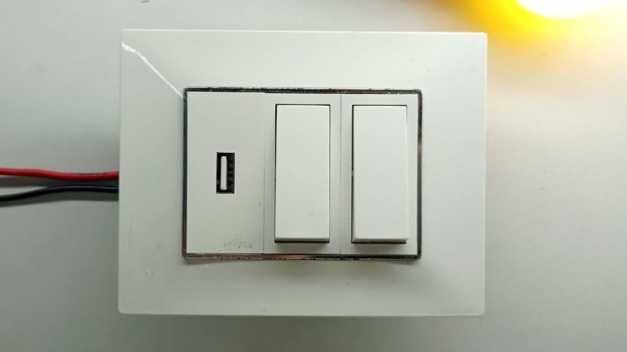 USB socket 2 switch electric board connection wiring|2 switch 1 USB ...