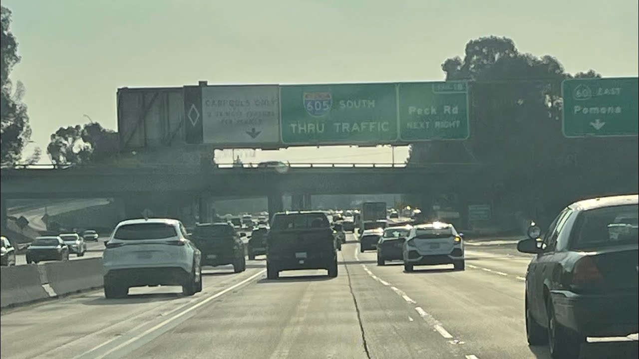 Fwy I-10 west to I-605 south - YouTube