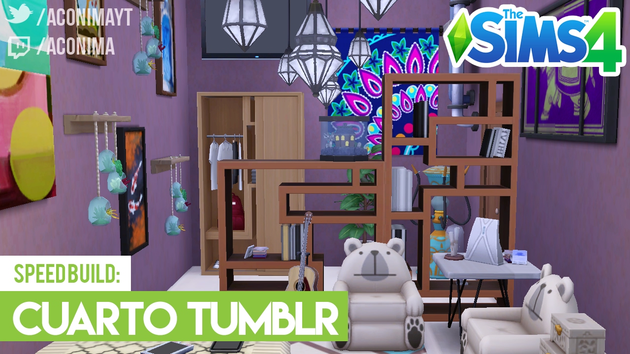 SIMS 4 | SPEED BUILD: Cuarto Tumblr | Tumblr Room - YouTube
