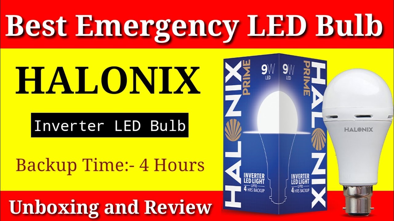 Halonix inverter led bulb | Best 9W Emergency led bulb | Unboxing and ...