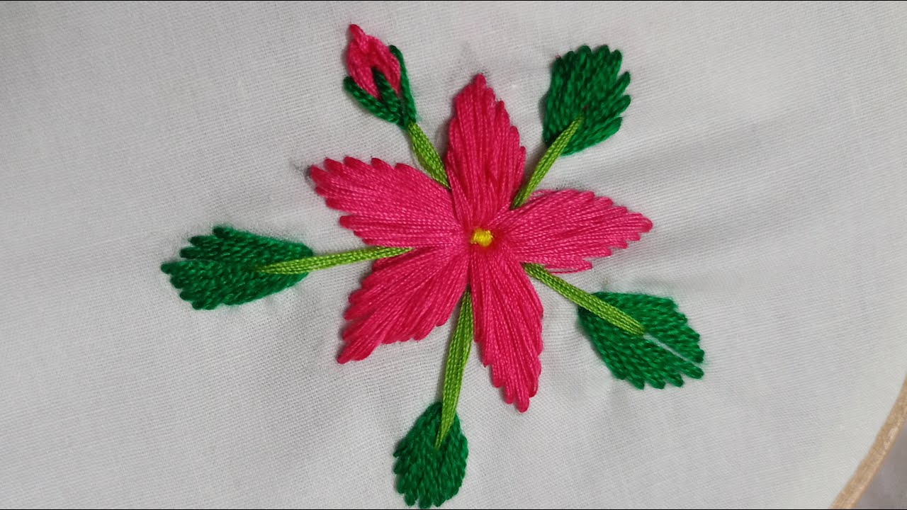 Beautiful little flower design / stain stitch embroidery/ ফুল সেলাই ...