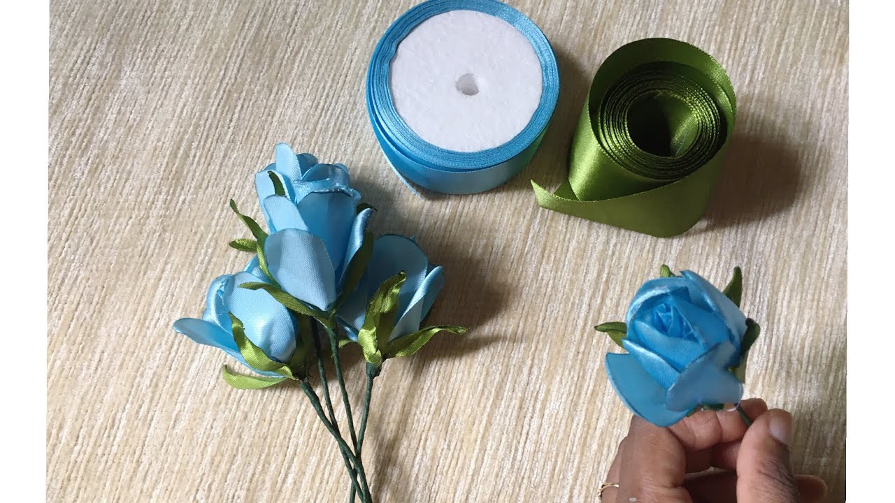 DIY Sating Ribbon Roses/How To Make Flowers Using Satting Ribbon Easily ...