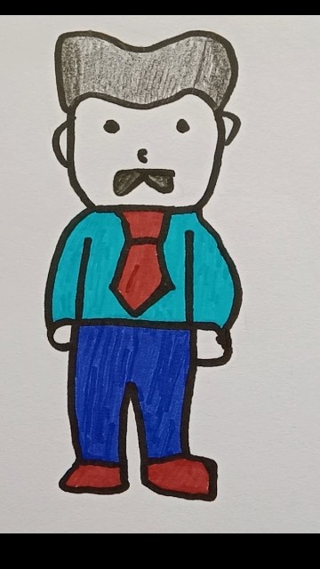 Coloring a man. #colors #easy #shorts - YouTube