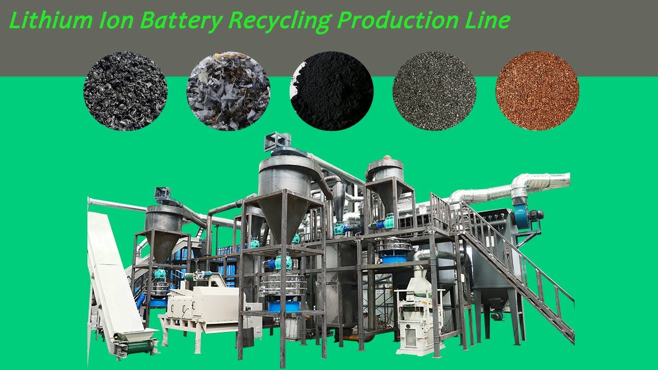 Recovery of Black powder with Lithium Ion Battery Recycling Line. - YouTube