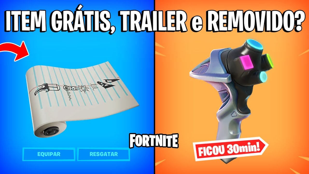 FORTNITE - ENVELOPAMENTO GRÁTIS, ITEM RARO REMOVIDO e NOVO TRAILER ...