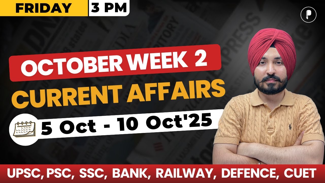 Weekly Current Affairs 2025 | October 2025 Week 2 | Parcham Classes Current Affairs - YouTube