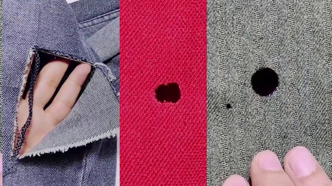 Tutorial / full explanation of using2 types of stitches to mend 3 ...