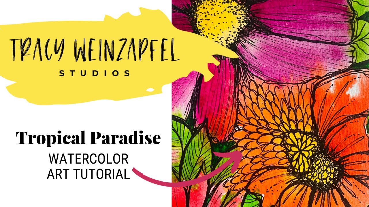 Tropical Paradise (Watercolor Art Tutorial) - YouTube